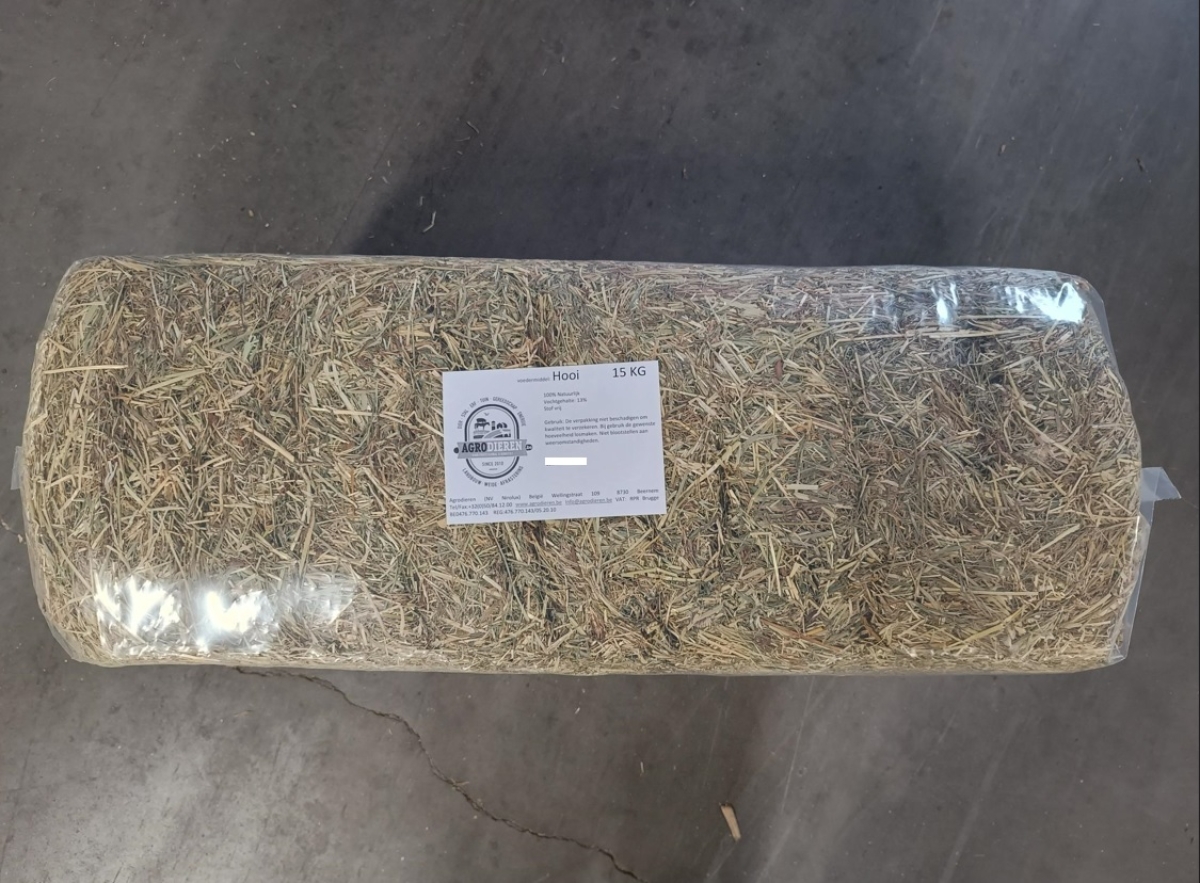 Droog hooi in plastiek 15 kg - losse pak - super ontstoft - ideaal ...
