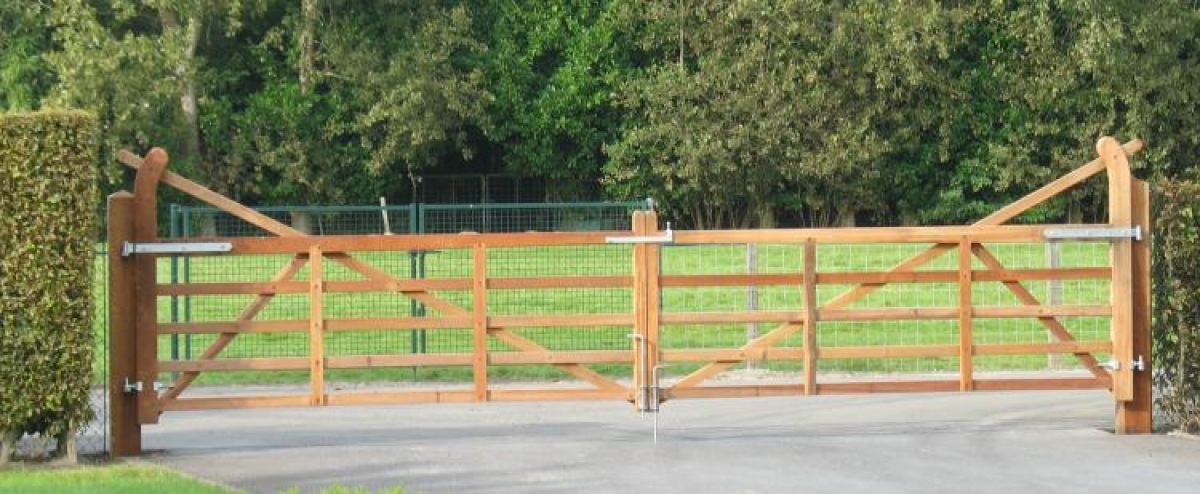 Weidepoort weidehekken in hout - model birmingham eik - b120 x h120 cm ...